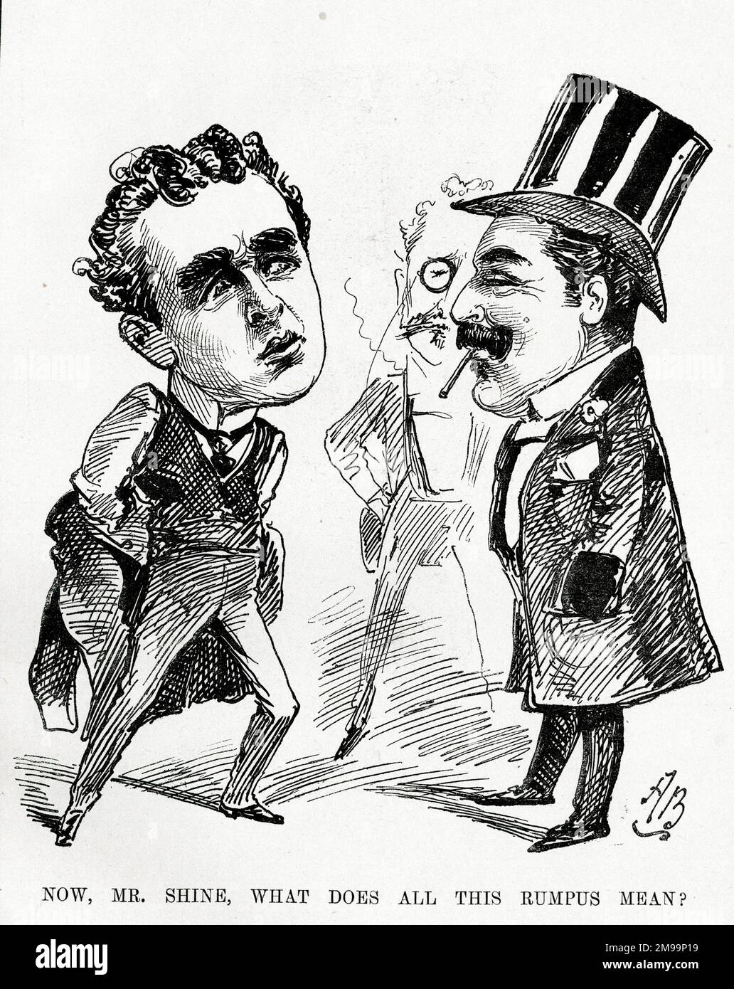 Cartoon, J L Shine (left), director of the Gaiety Theatre, London - Now ...