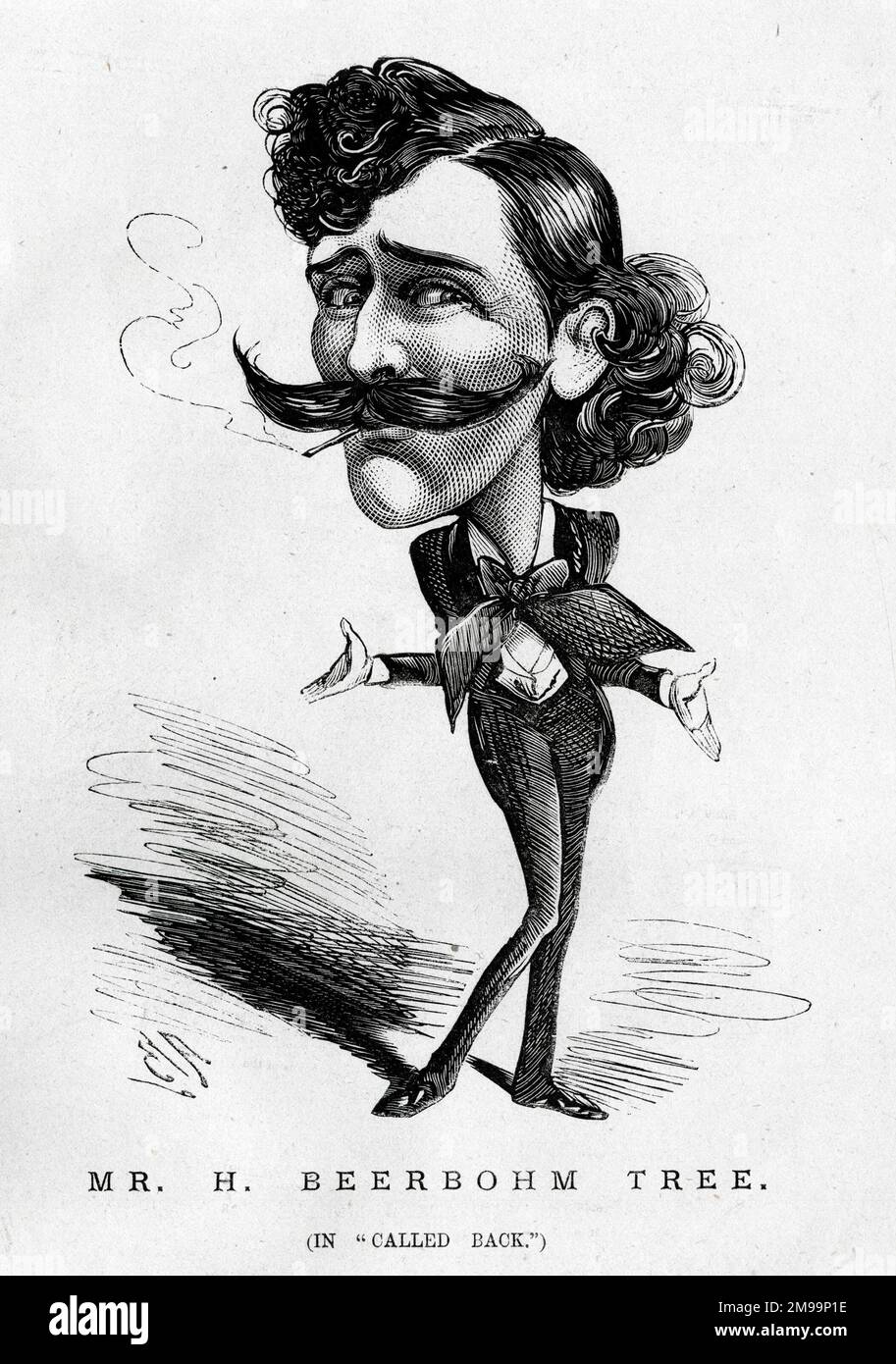Cartoon, Mr Herbert Beerbohm Tree, actor, seen here as the dashing ...