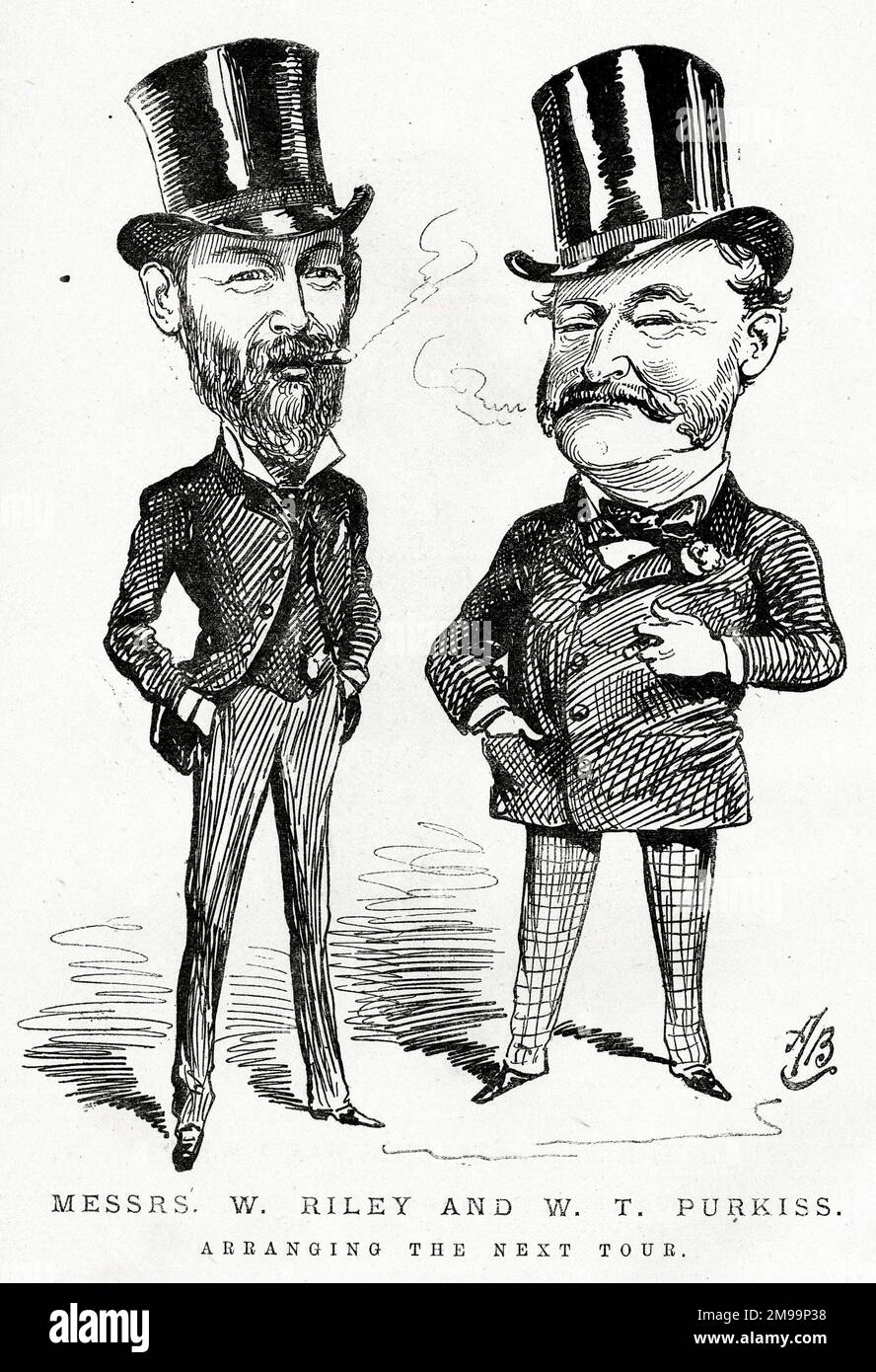 Cartoon, Messrs W Riley and W T Purkiss - Arranging the next tour Stock ...