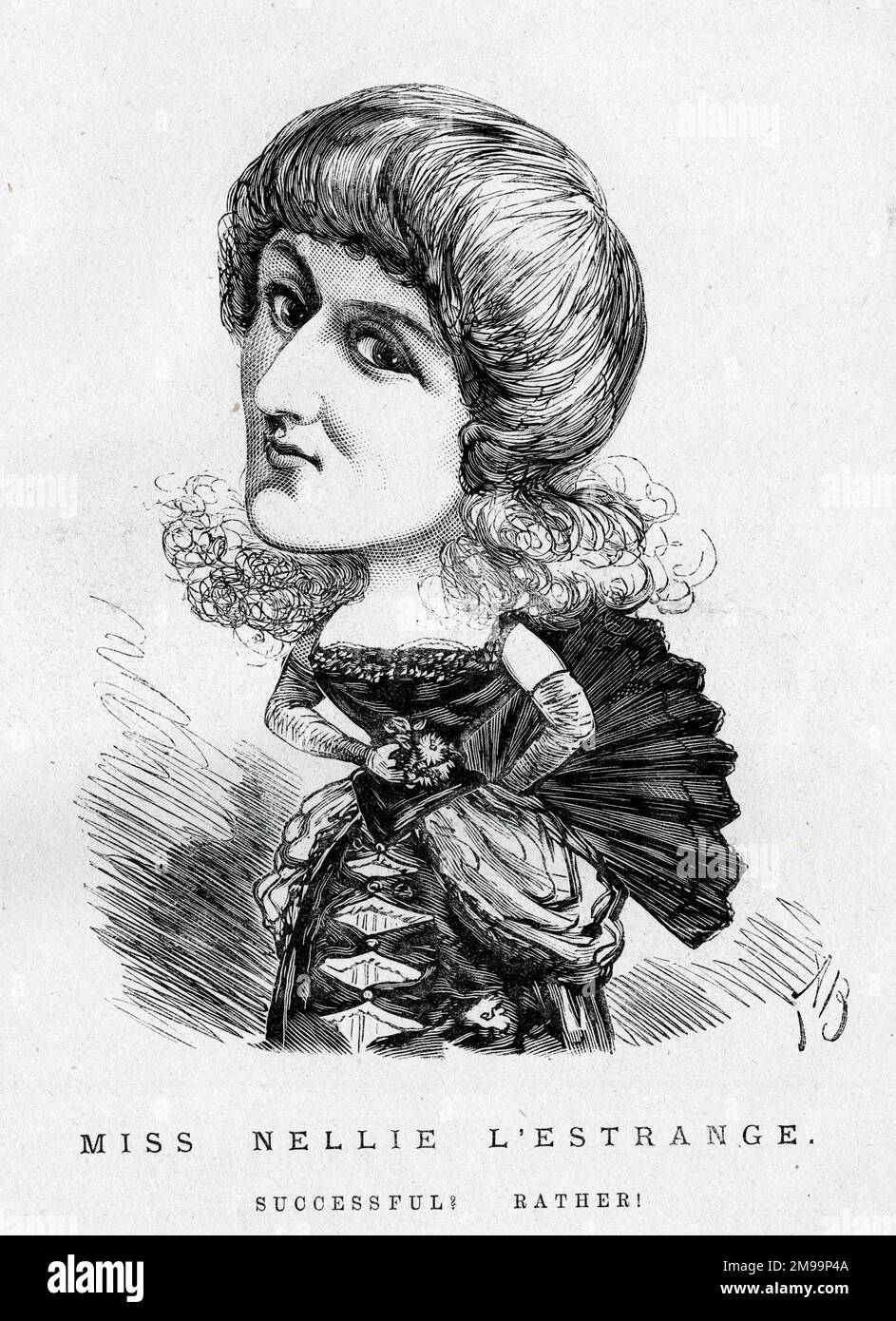 Cartoon, Miss Nellie L'Estrange, popular singer - Successful! Rather ...