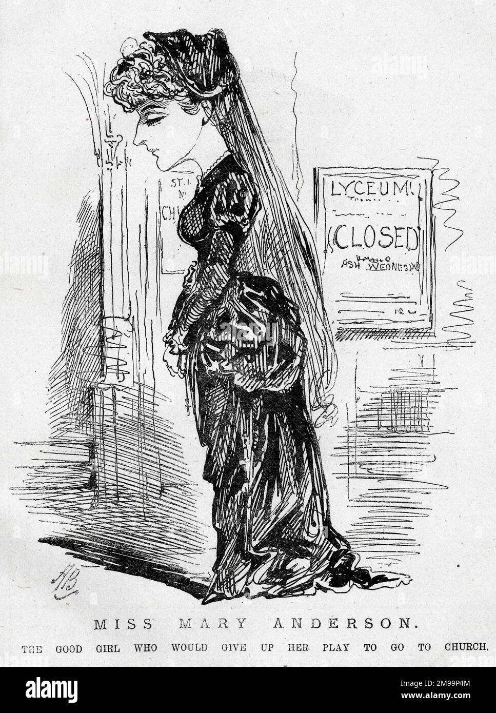 Cartoon, Miss Mary Anderson, actress - The good girl who would give up ...