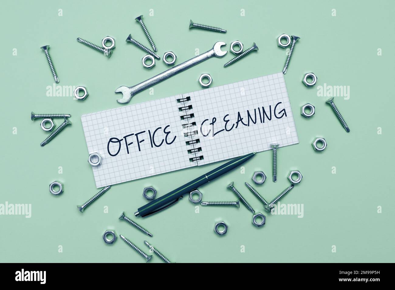 Handwriting text Office Cleaning, Concept meaning the action or process ...