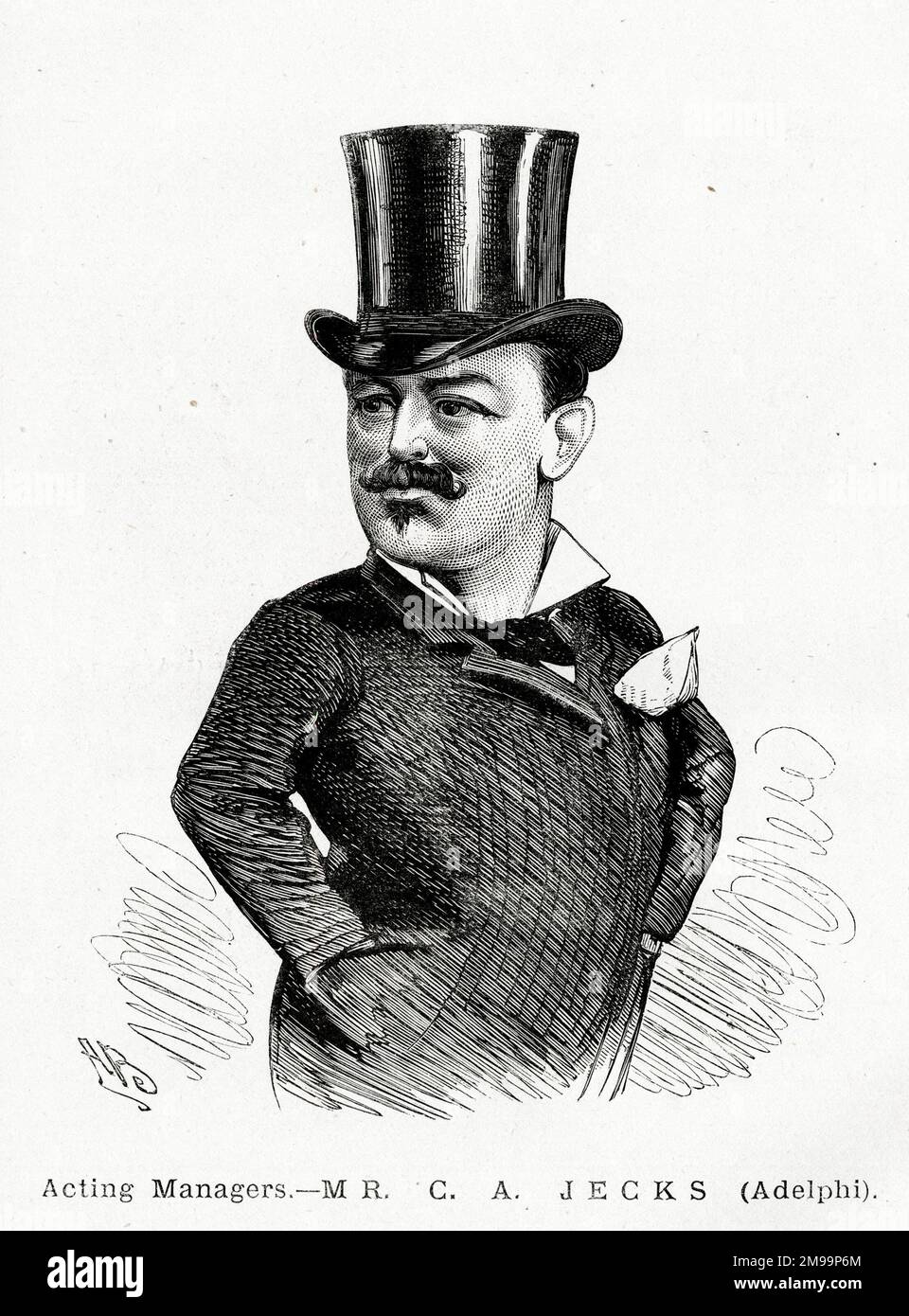 Portrait, Mr C A Jecks, Acting Manager, Adelphi Theatre, London Stock ...