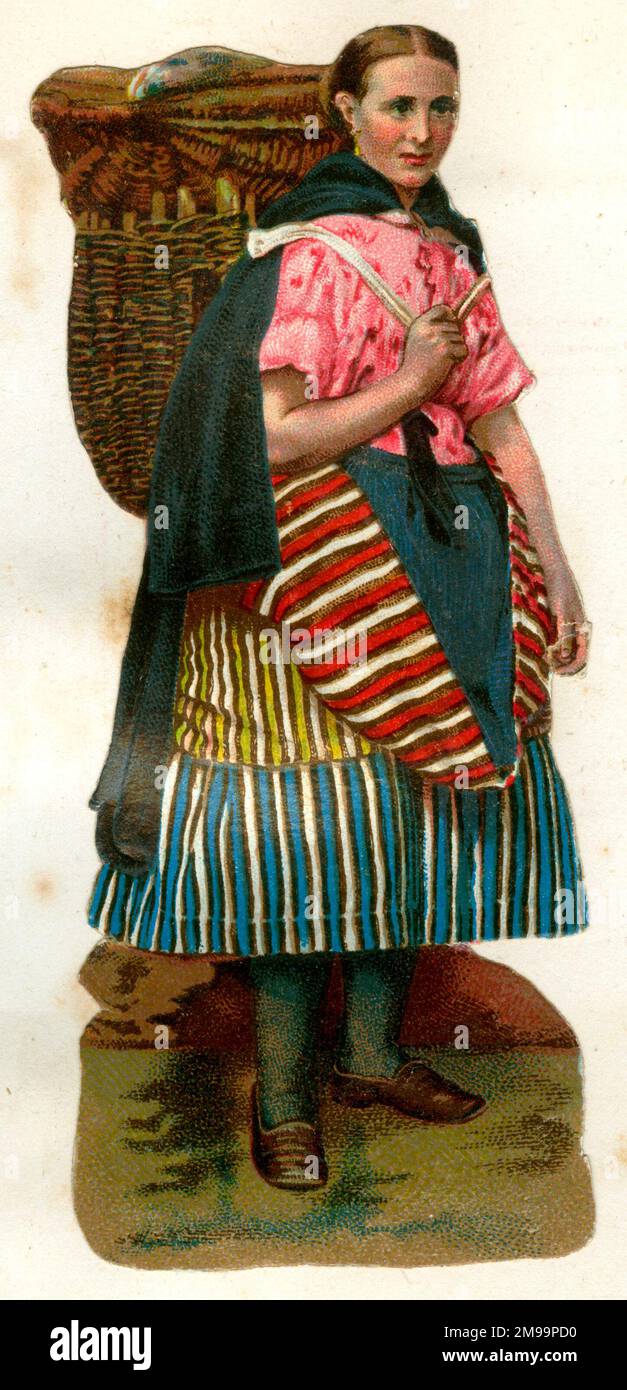 Victorian Scrap, Scottish Fishwife Stock Photo - Alamy