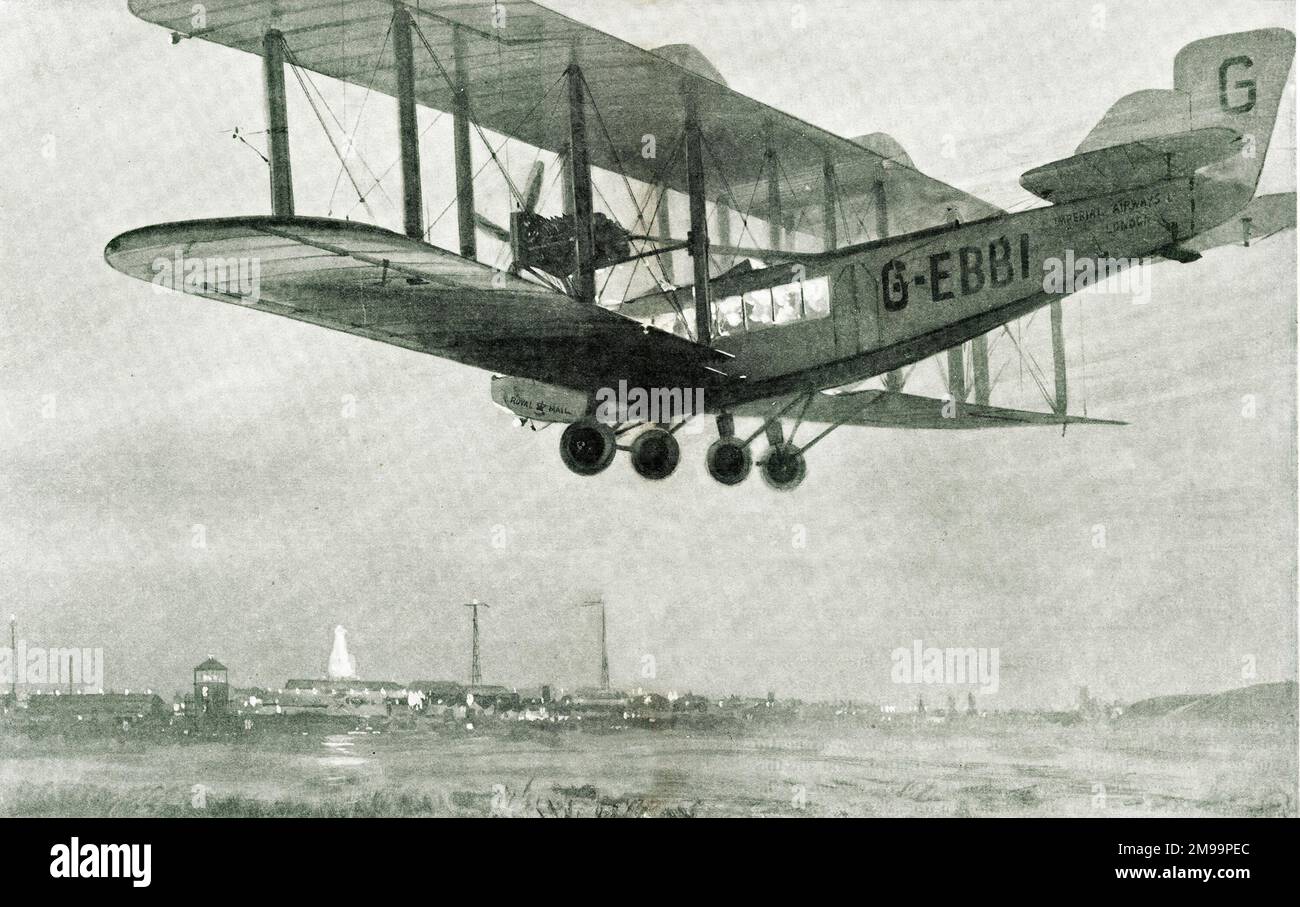 Royal Mail aeroplane arriving at Croydon Airport from Paris, Imperial ...