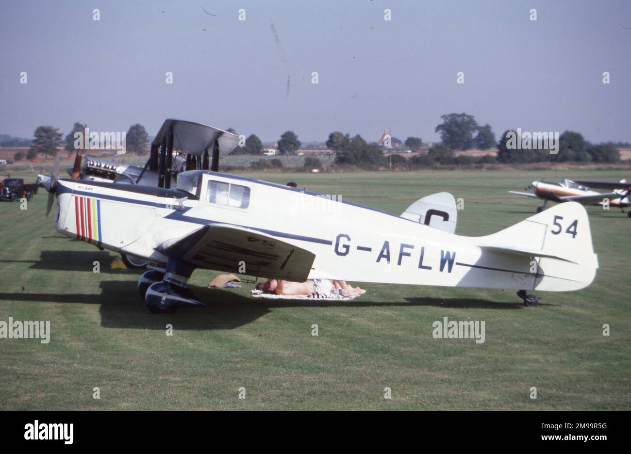 Miles M.17 Monarch - G-AFLW with race number 54 Stock Photo - Alamy