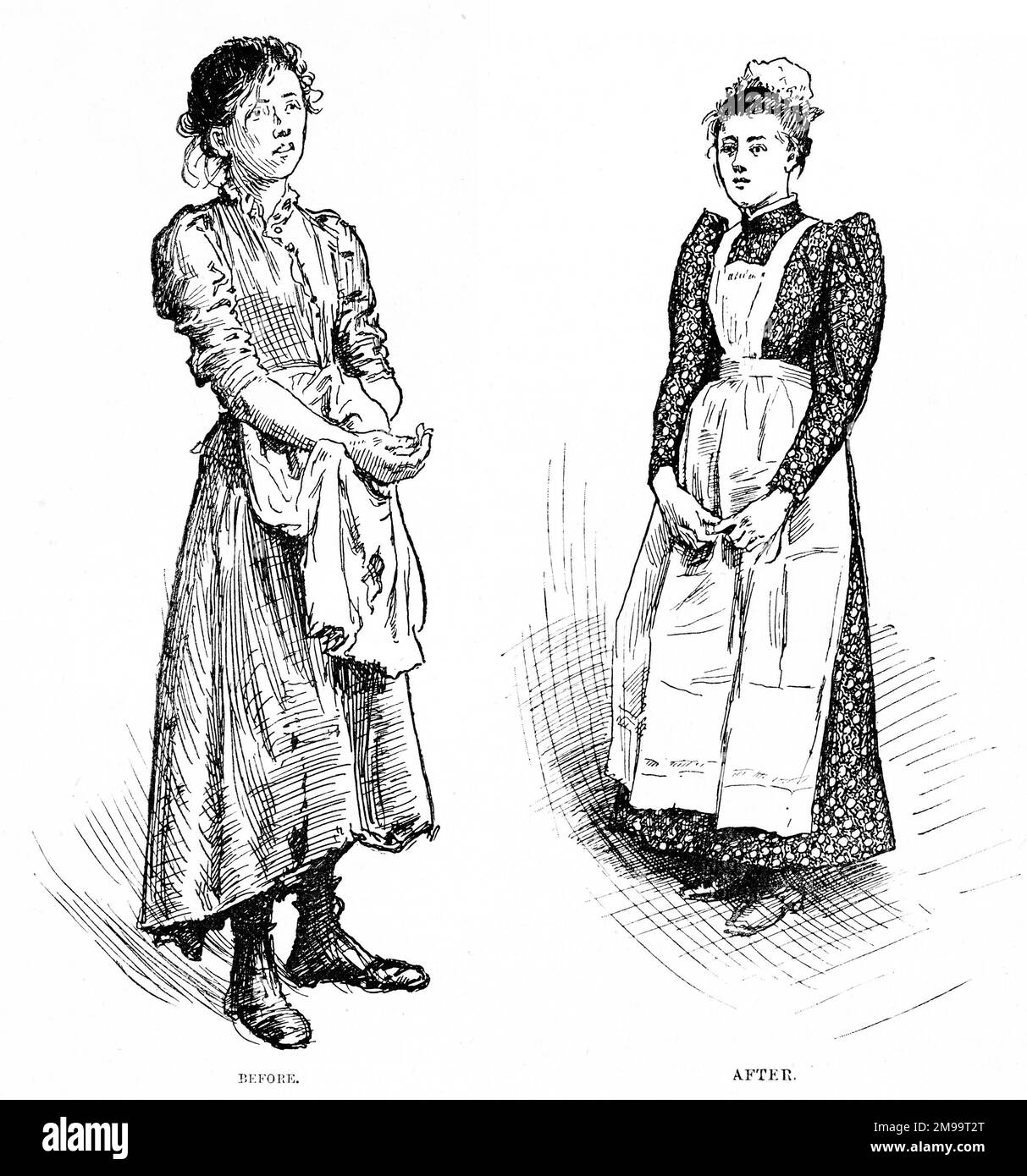 Young woman after before Cut Out Stock Images & Pictures - Alamy