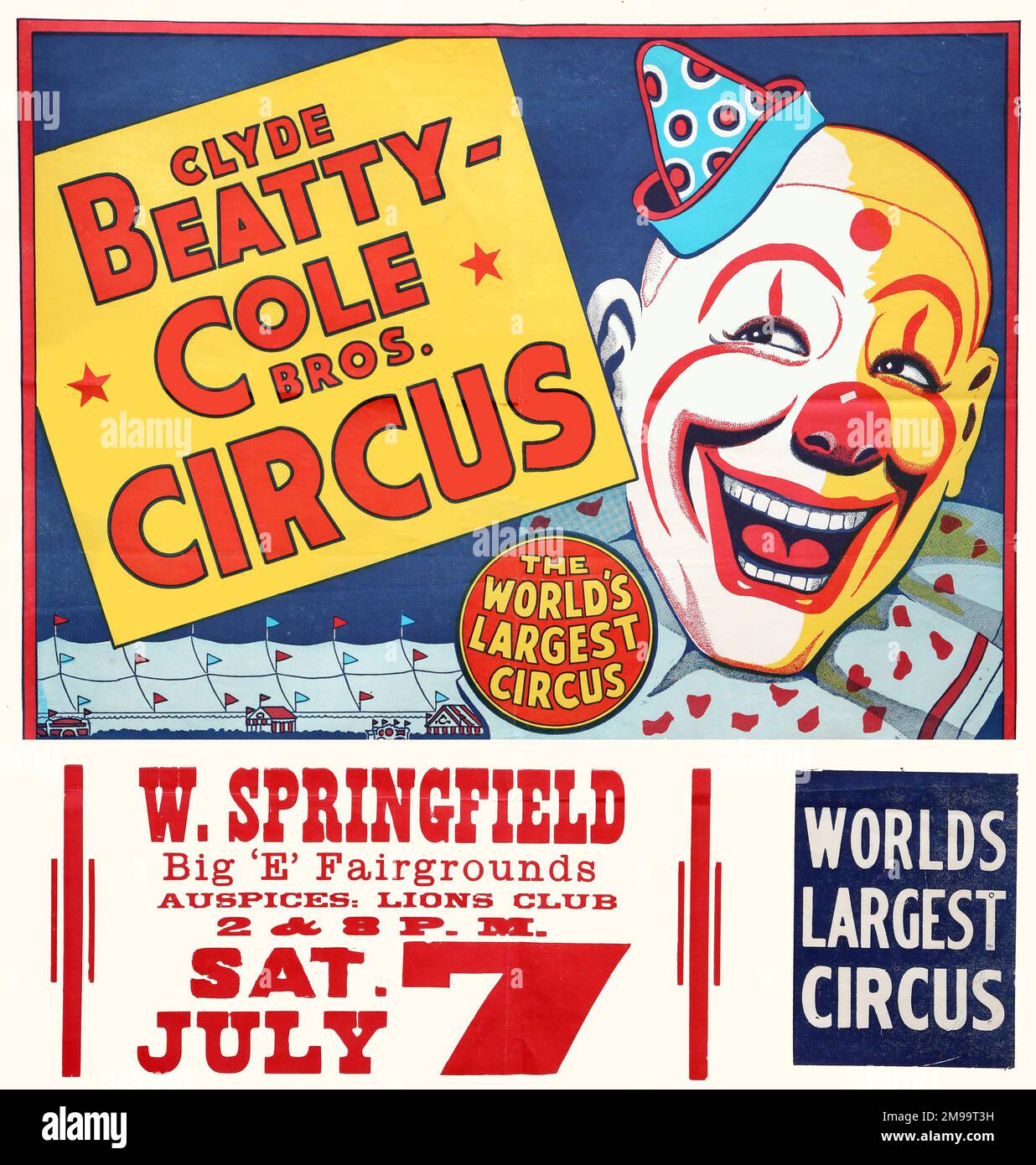 Circus poster, Clyde Beatty Cole Bros, USA, the World's Largest Circus ...
