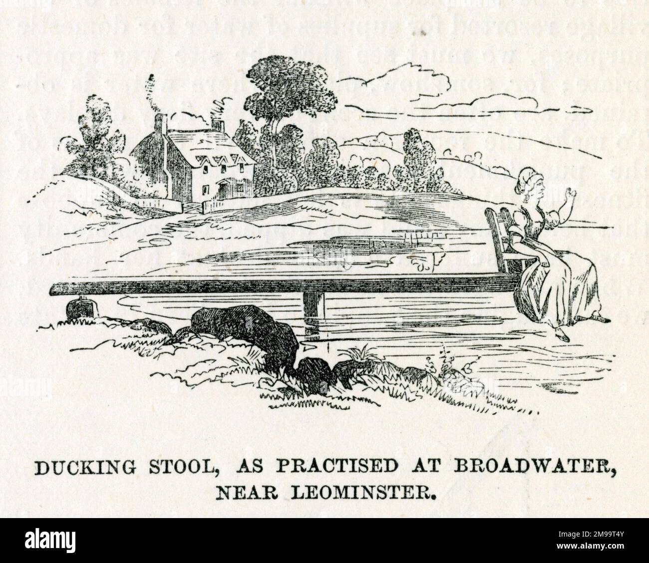 Ducking stool, as practised at Broadwater, near Leominster Stock Photo ...