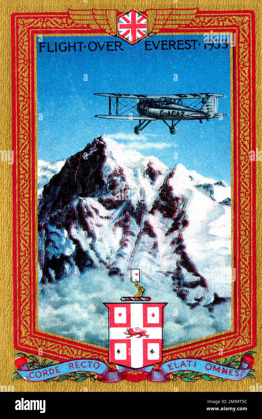 Playing card back, first flight over Mount Everest, in a Westland ...