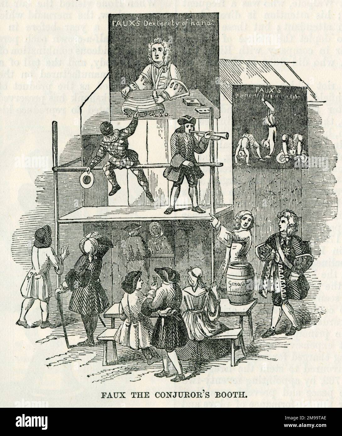 Isaac Fawkes, Faux the Conjuror's booth, Bartholomew Fair, London Stock ...