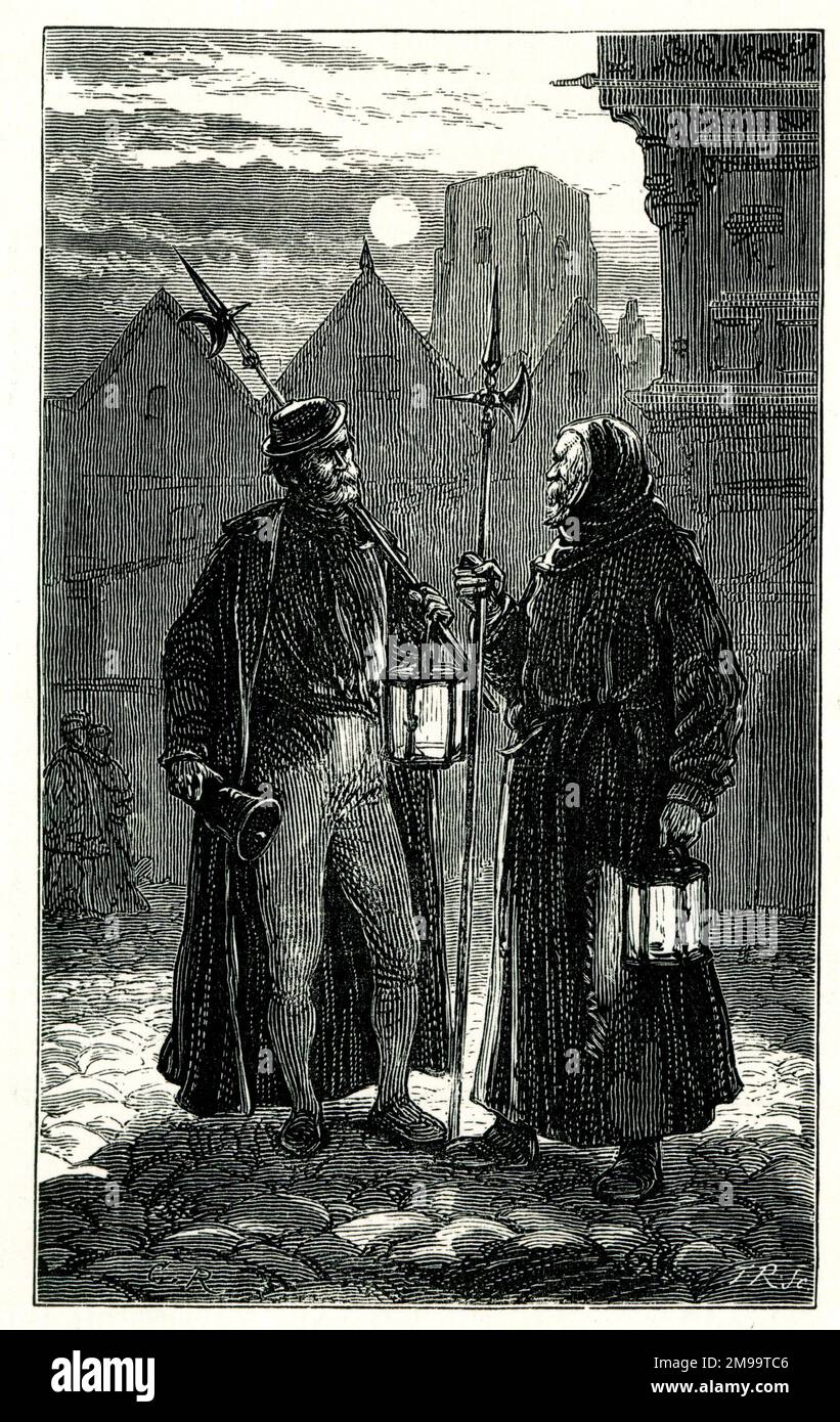 Night watchman and bellman, London Stock Photo - Alamy