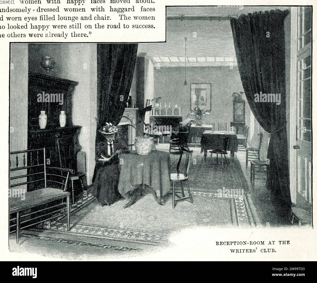 Reception room at the Writers' Club - The Ladies' Clubs of London Stock ...
