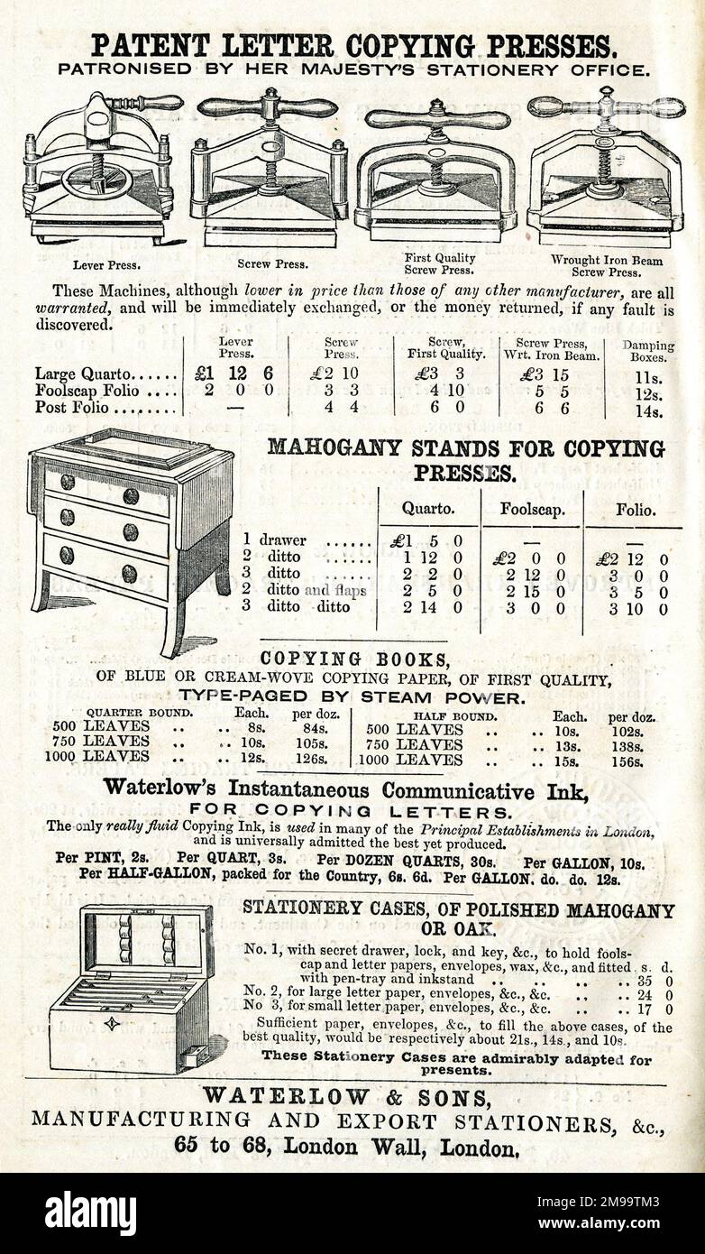 Waterlow and sons printing press hi-res stock photography and images ...