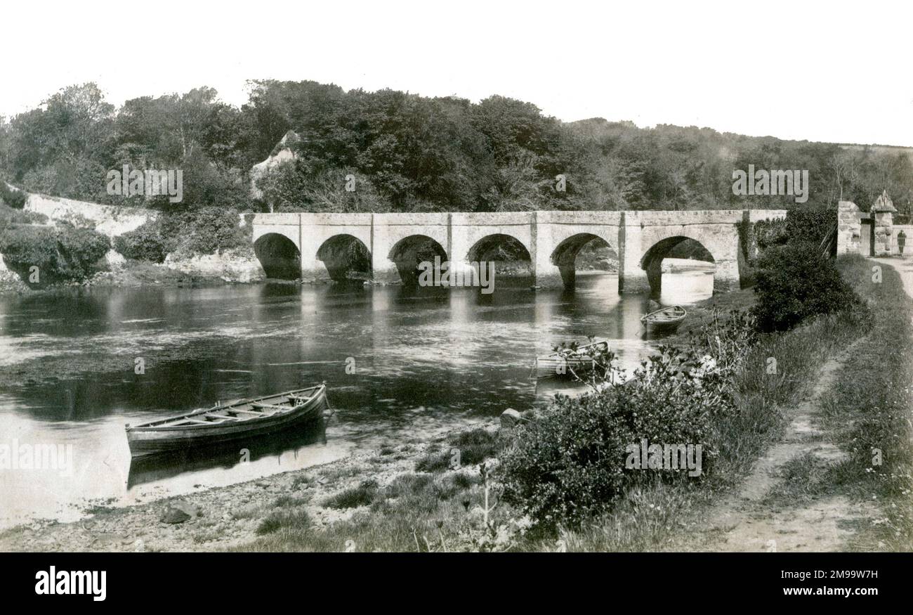 Castle Bridge across the River Crana, Buncrana, County Donegal, Ireland ...