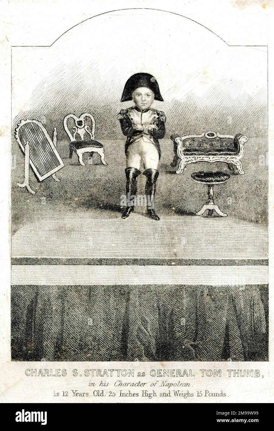 Charles S Stratton, General Tom Thumb as Napoleon Stock Photo - Alamy