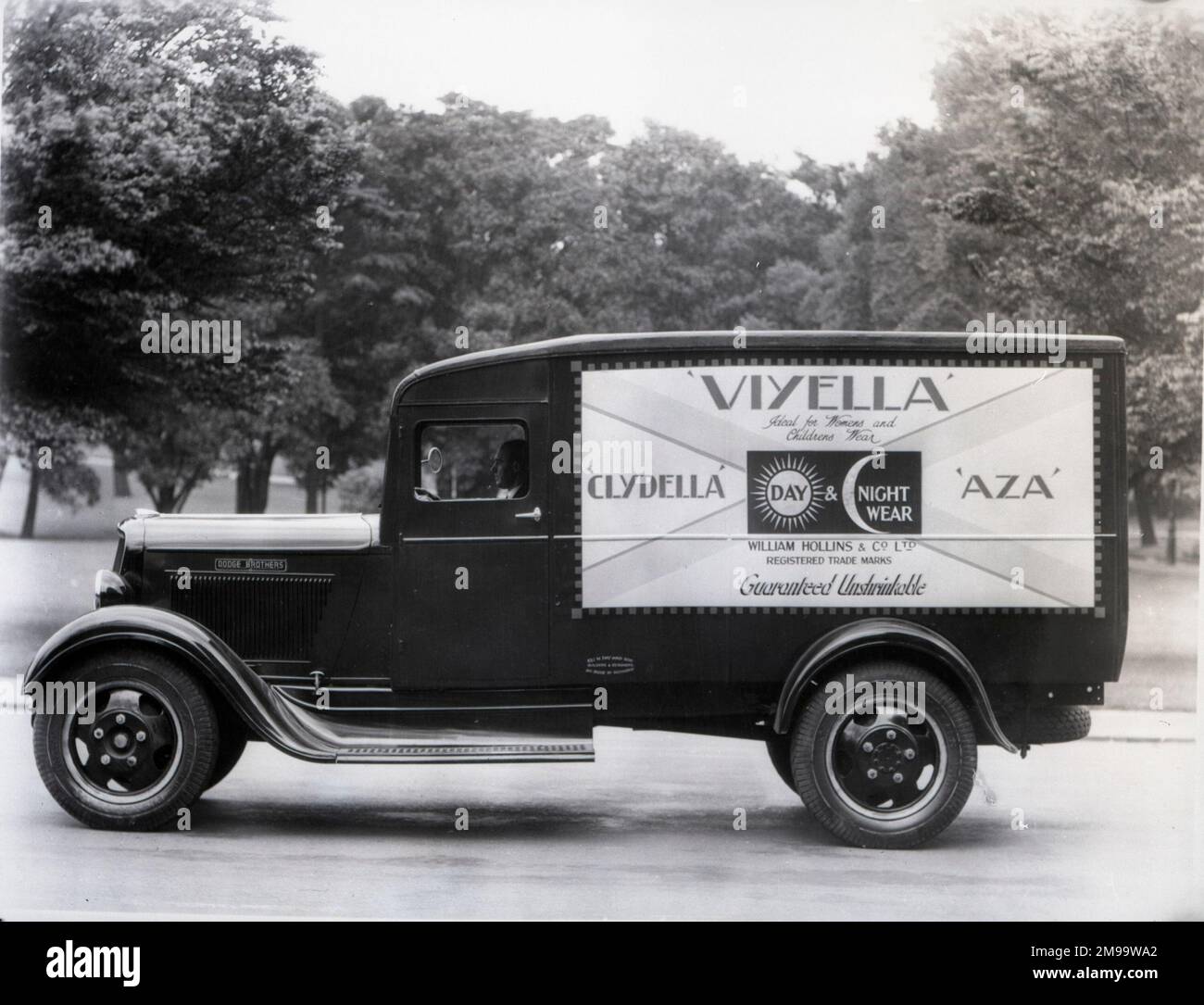 Dodge Brothers van advertising Viyella day and night wear Stock Photo ...