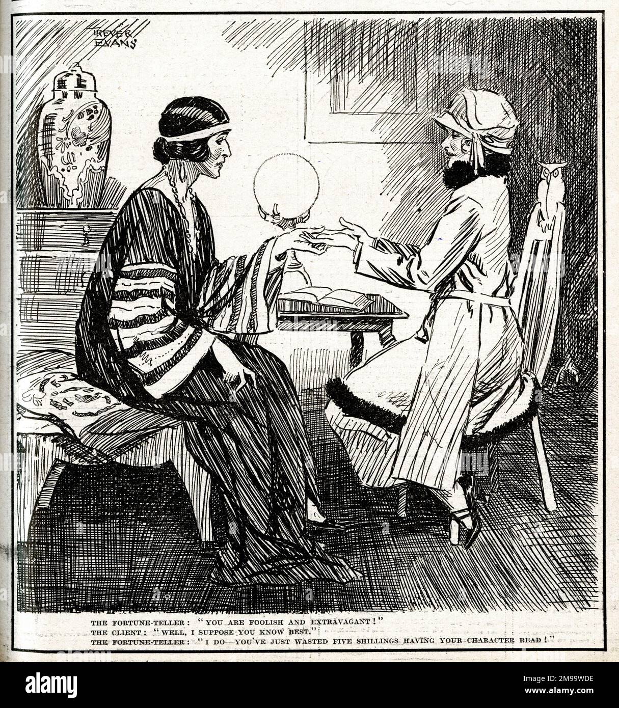 Cartoon, Fortune teller visit Stock Photo - Alamy