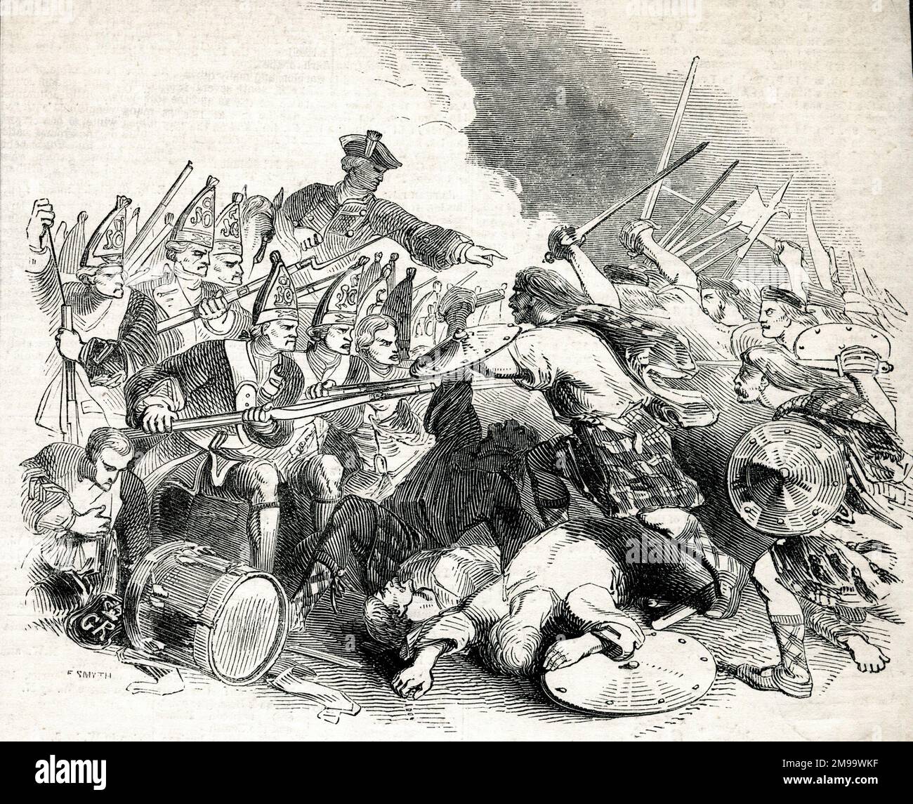 Scene at the Battle of Culloden, near Inverness, Scotland, 16 April ...