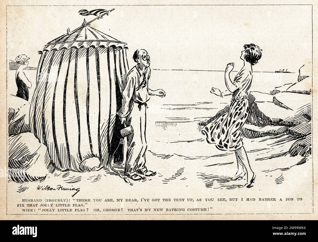 Cartoon beach couple hi-res stock photography and images - Alamy