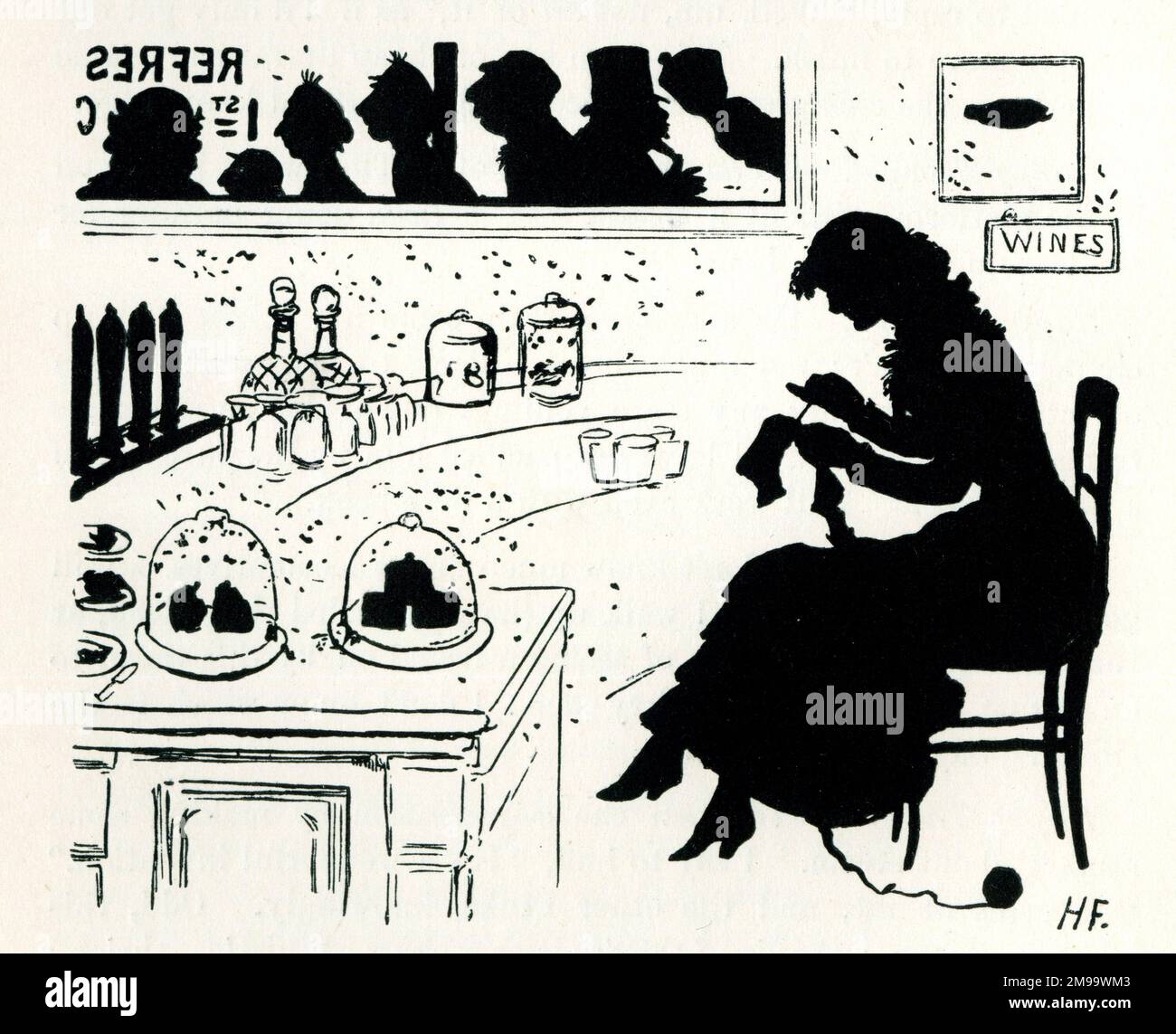 Silhouette, Refreshment Counter at London Terminal Stock Photo - Alamy