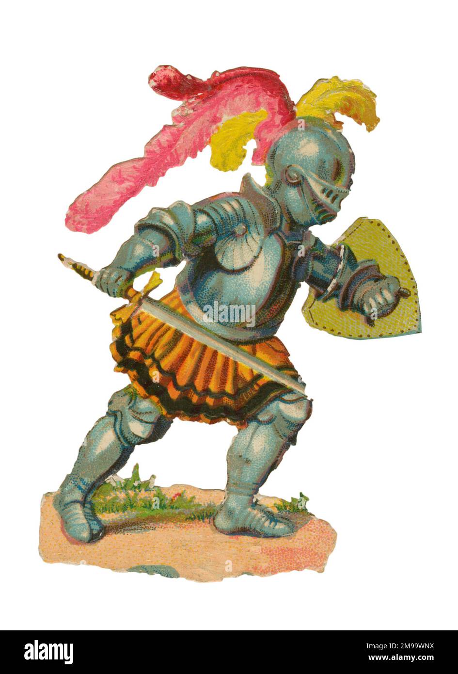 Victorian scrap, Soldier in armour Stock Photo - Alamy
