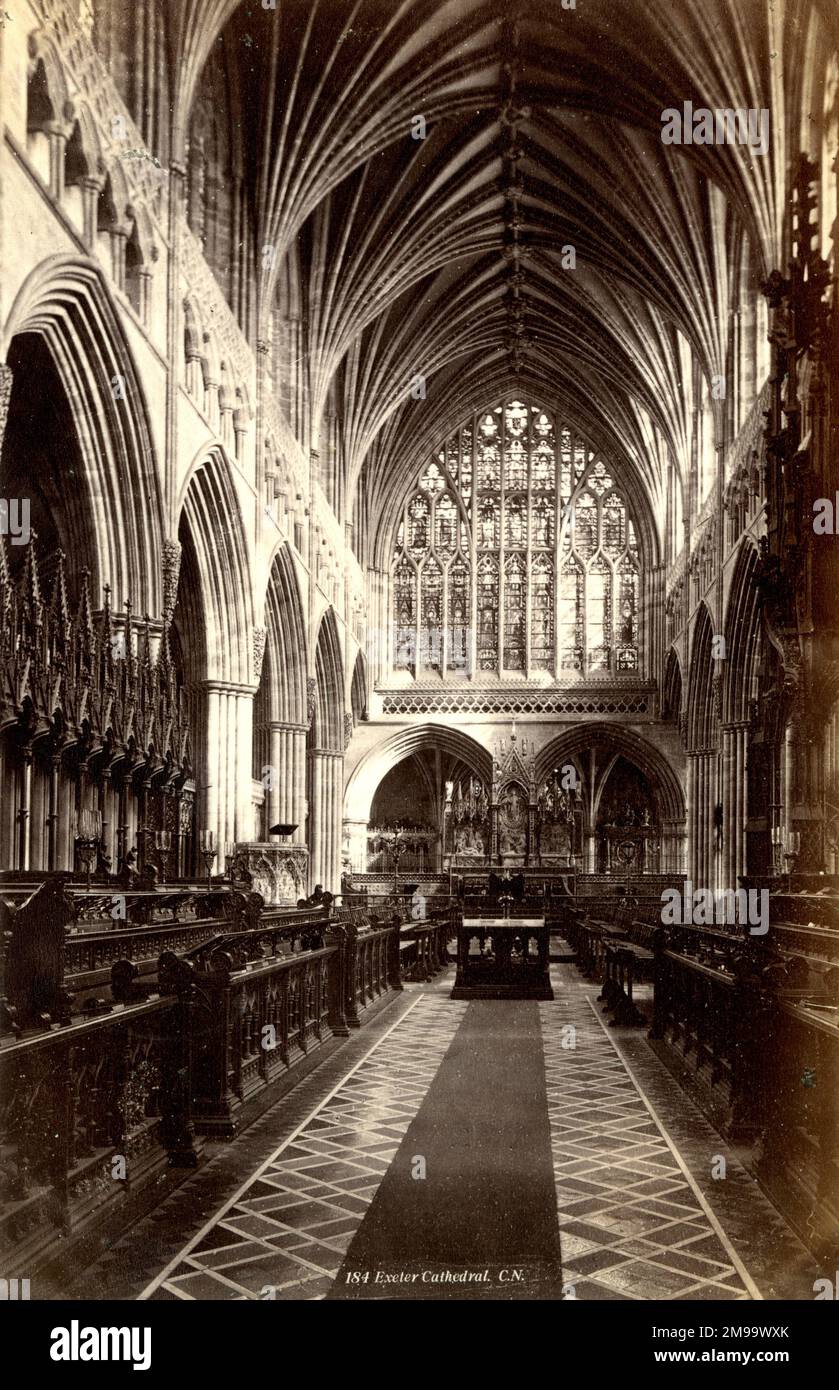 Exeter Cathedral, Devon, interior view Stock Photo - Alamy