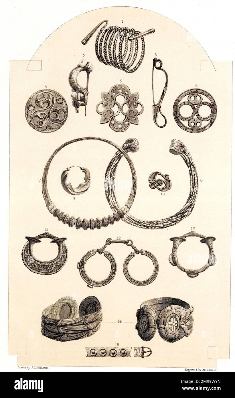 Celtic Relics, Personal Ornaments of Gold and Bronze. Gold bracelet ...