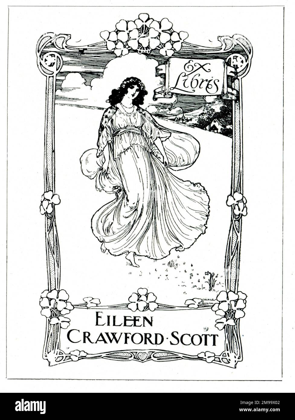 Book Plate designed by Charles E Dawson for Eileen Crawford-Scott Stock ...