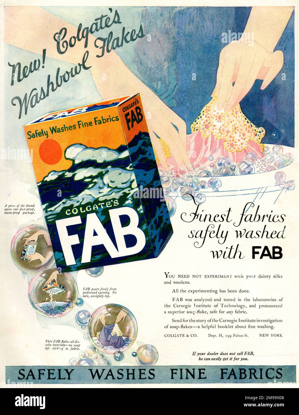 Advert, Colgate's FAB Washing Powder Stock Photo - Alamy