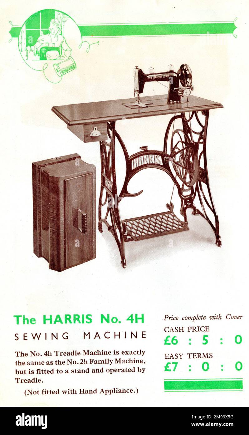 Harris Sewing Machine, Model No.4H Stock Photo - Alamy