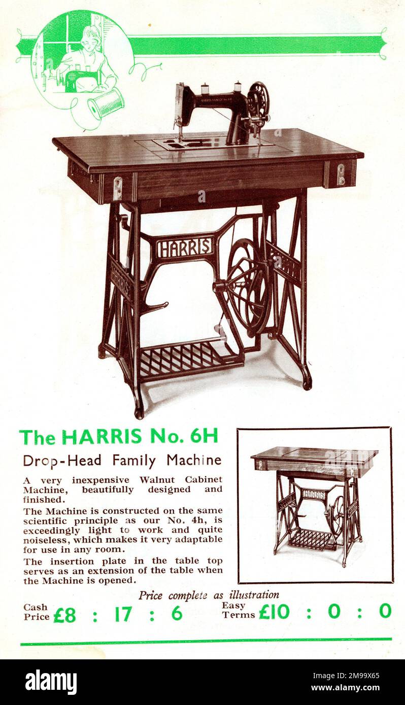 Harris Sewing Machine, Drop-Head Family Machine, Model No.6H Stock ...