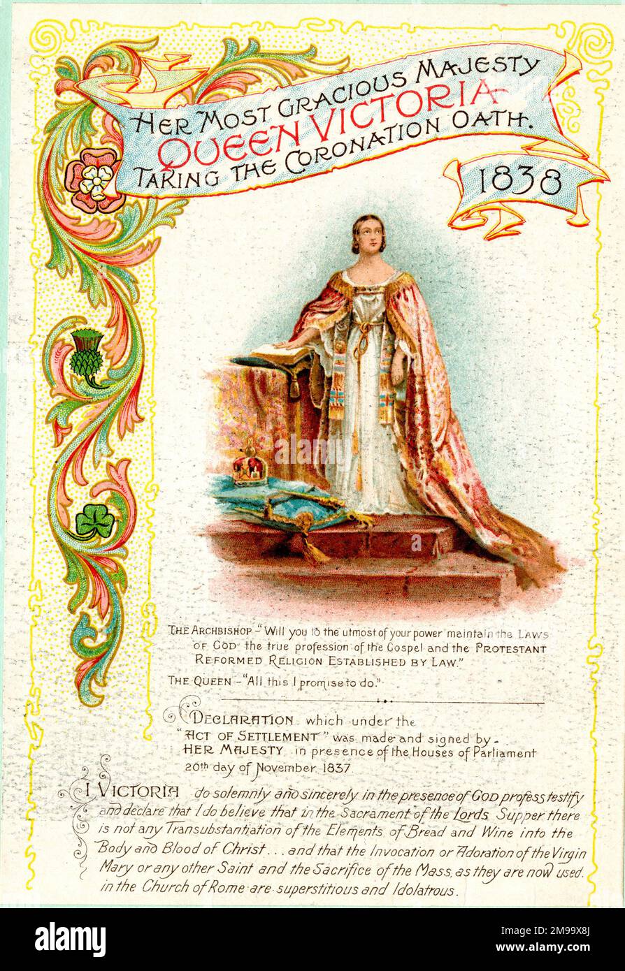 Queen Victoria taking the Coronation Oath, 1838 Stock Photo - Alamy