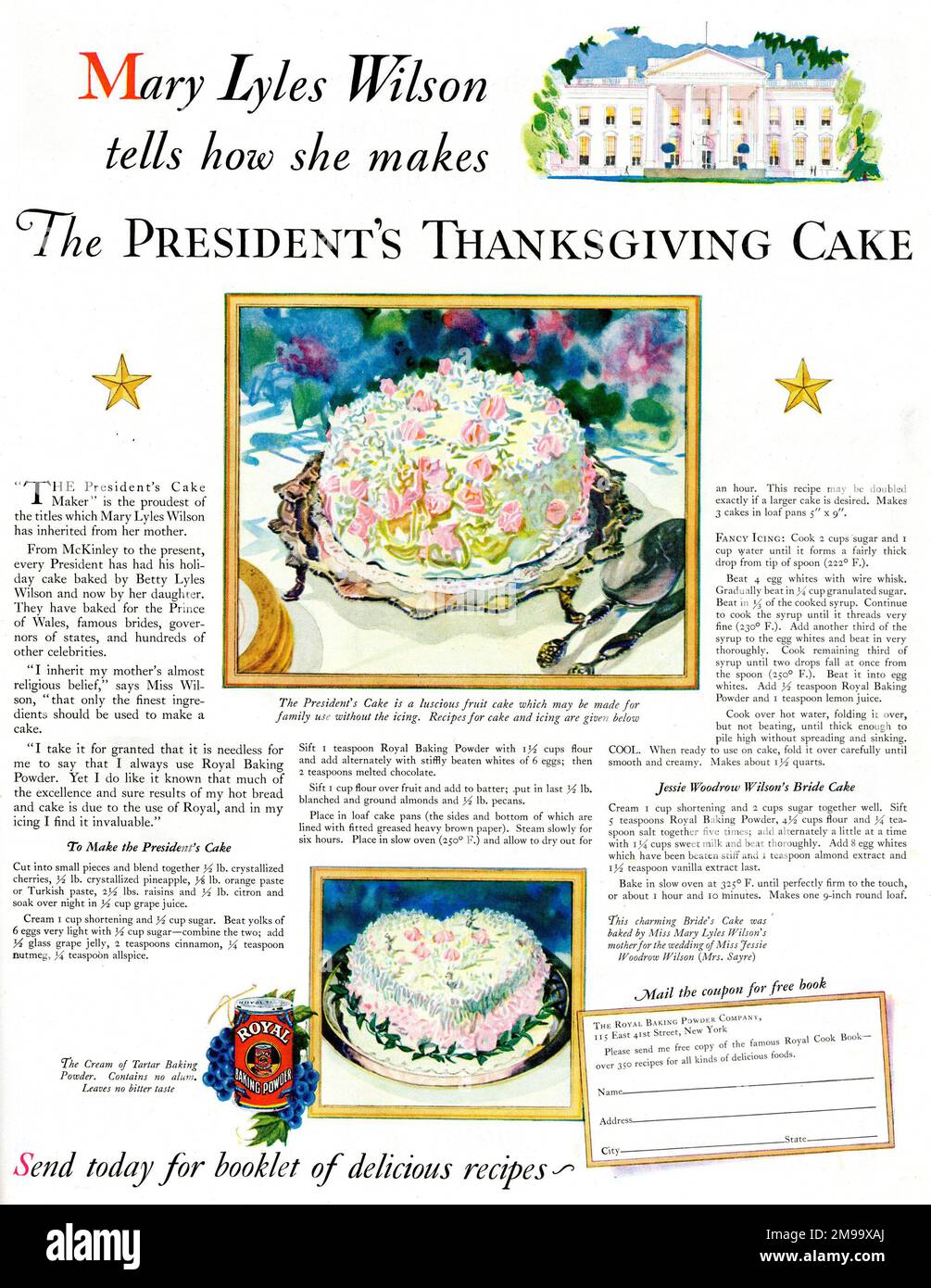 Advert, The President's Thanksgiving Cake - Mary Lyles Wilson recipe ...