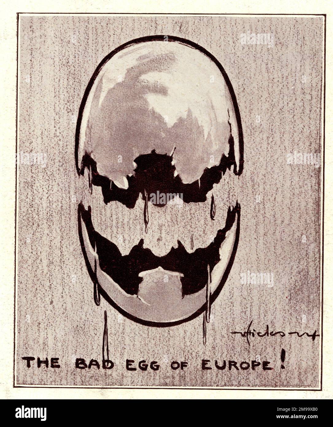 Cartoon, The Bad Egg of Europe! by Victor Hicks Stock Photo - Alamy