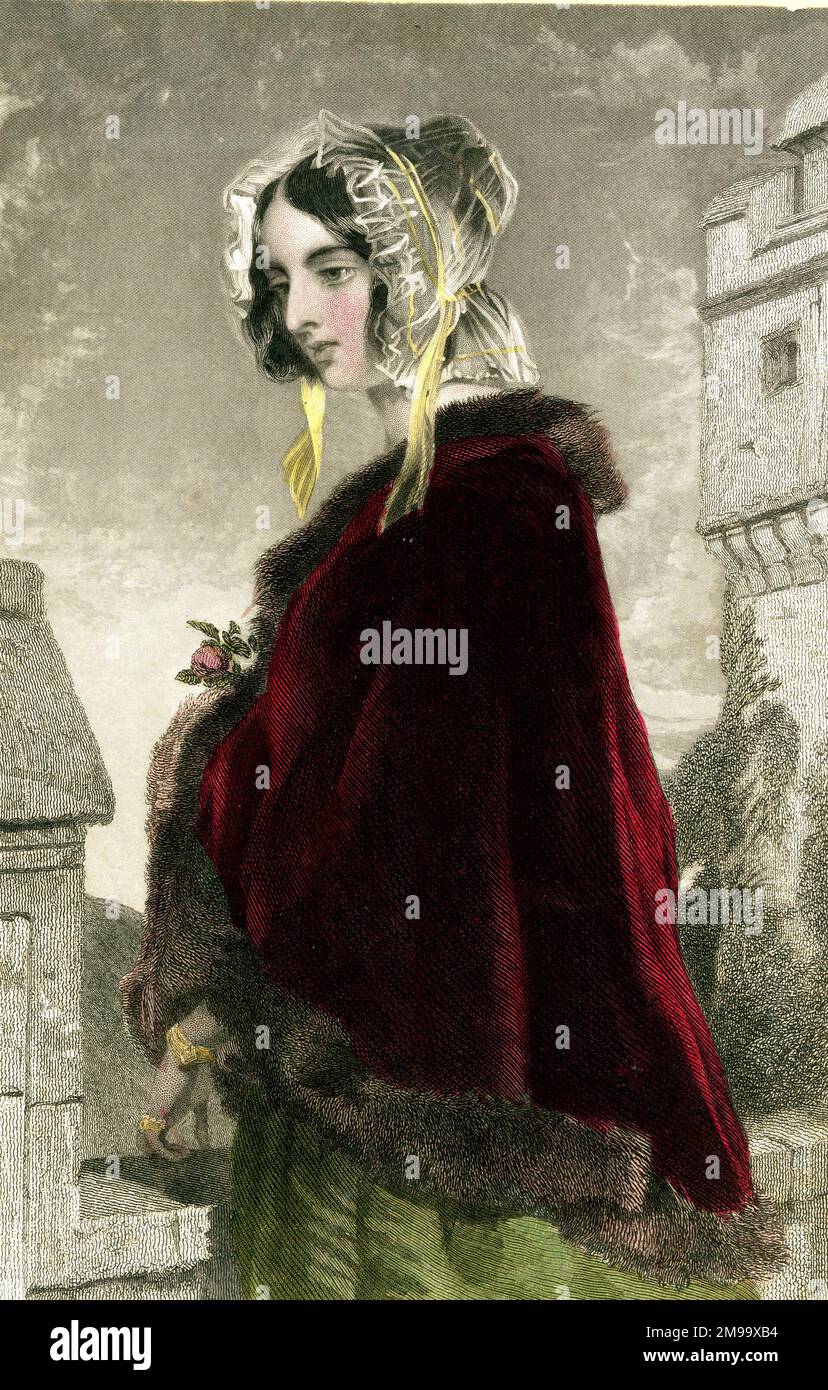 Viscountess Fitzharris on the battlements of Chillingham Castle ...