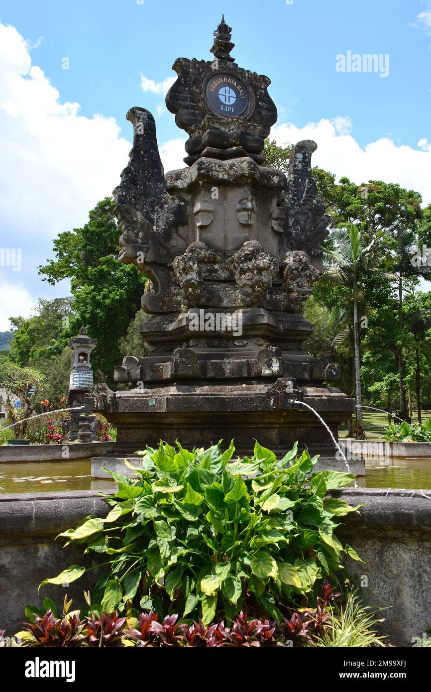 fountain at the entrance, Bali Botanic Garden, Bedugul, Bali, Indonesia ...