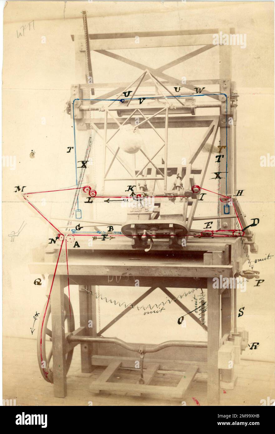 Marked-up photograph of James Watt's Sculpture copying machinery ...