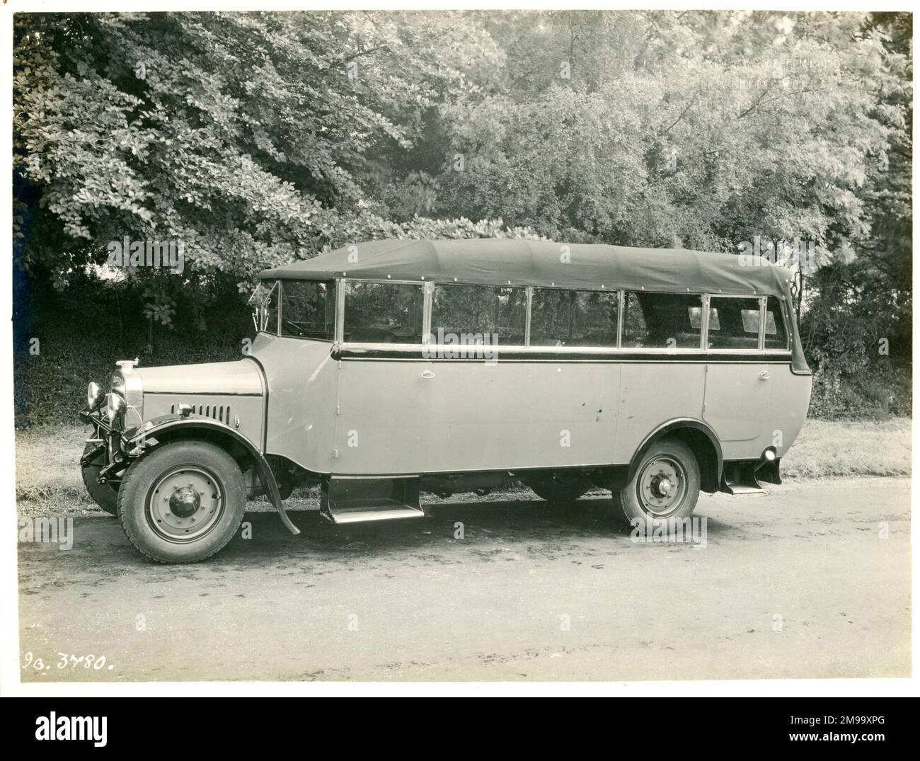 Coach on A2 long, Wadham. Open-top single-decker bus Stock Photo - Alamy