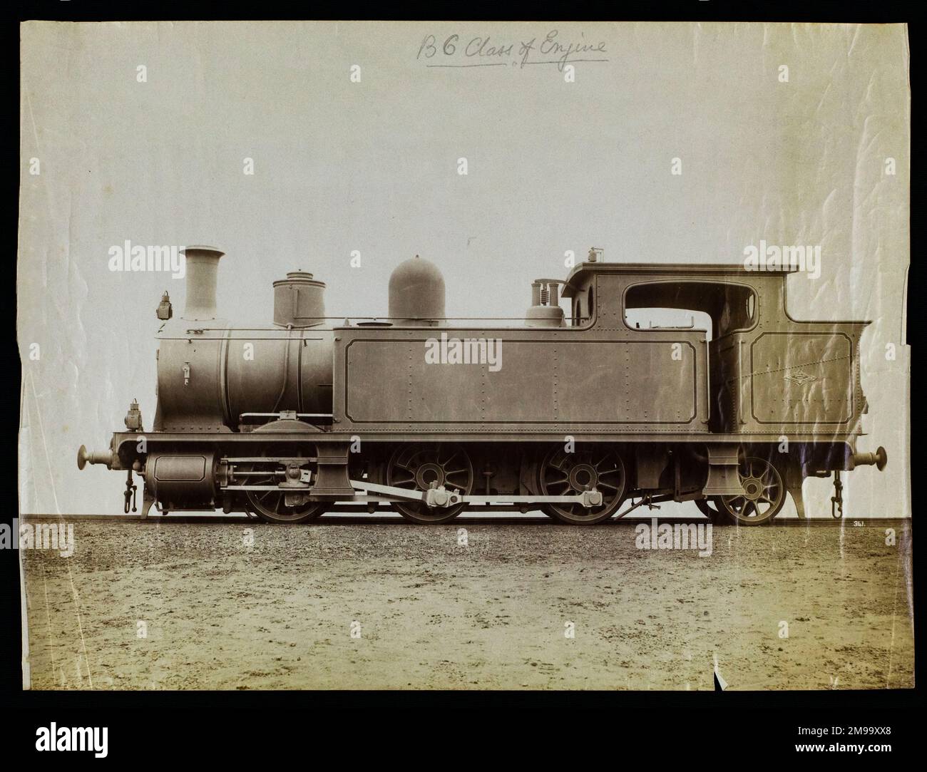B6 class locomotive engine by Richard Francis Trevithick. Side view ...