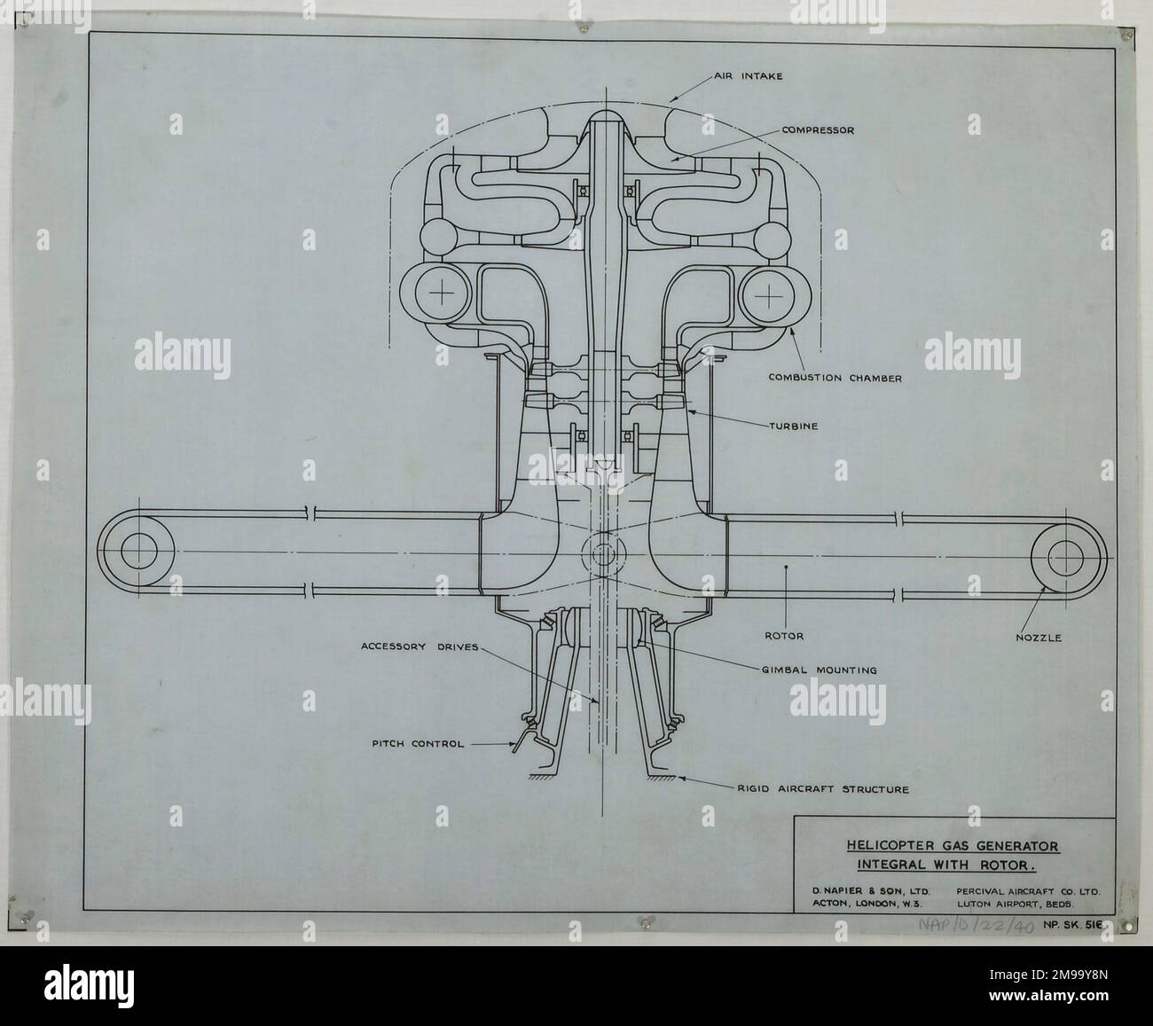 Helicopter gas generator integral with rotor Stock Photo - Alamy