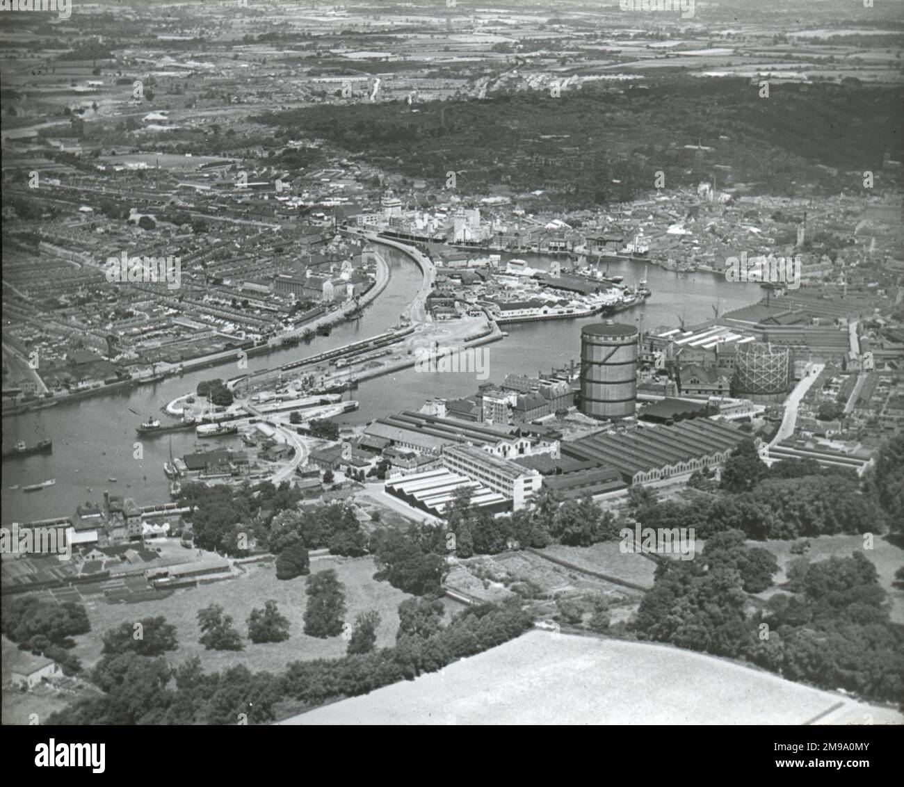 Aerial view of Ipswich Stock Photo - Alamy