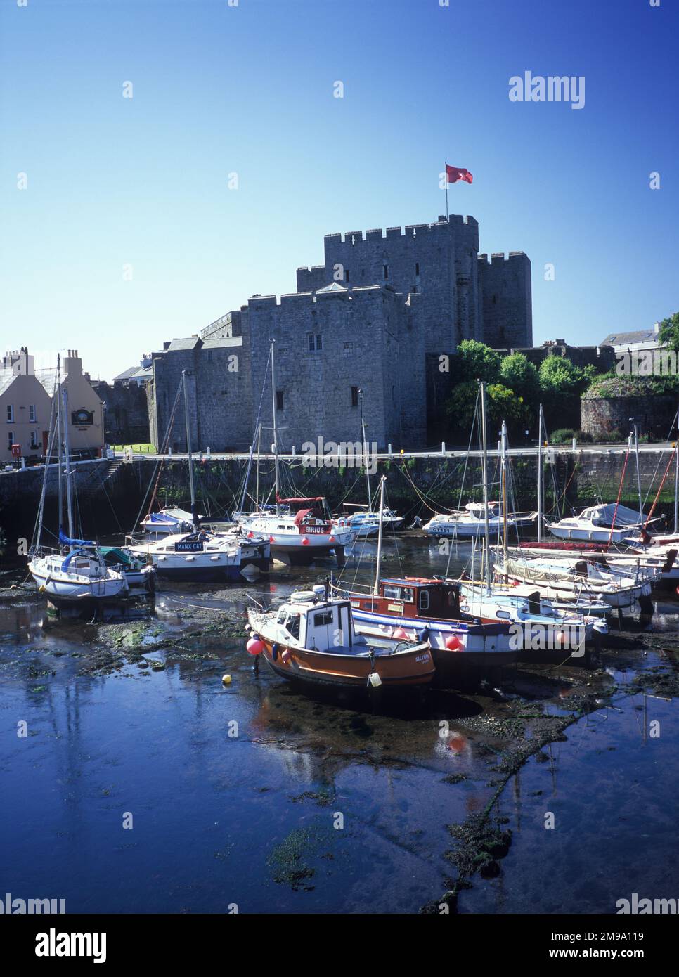 Isle of Man, Castletown, Castle Rushen and harbour Stock Photo - Alamy