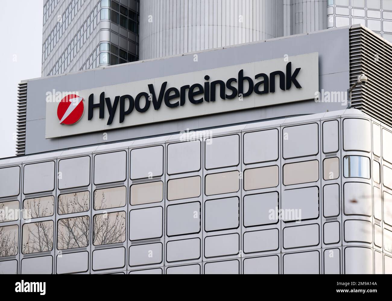 Munich, Germany. 17th Jan, 2023. The HypoVereinsbank logo can be seen ...