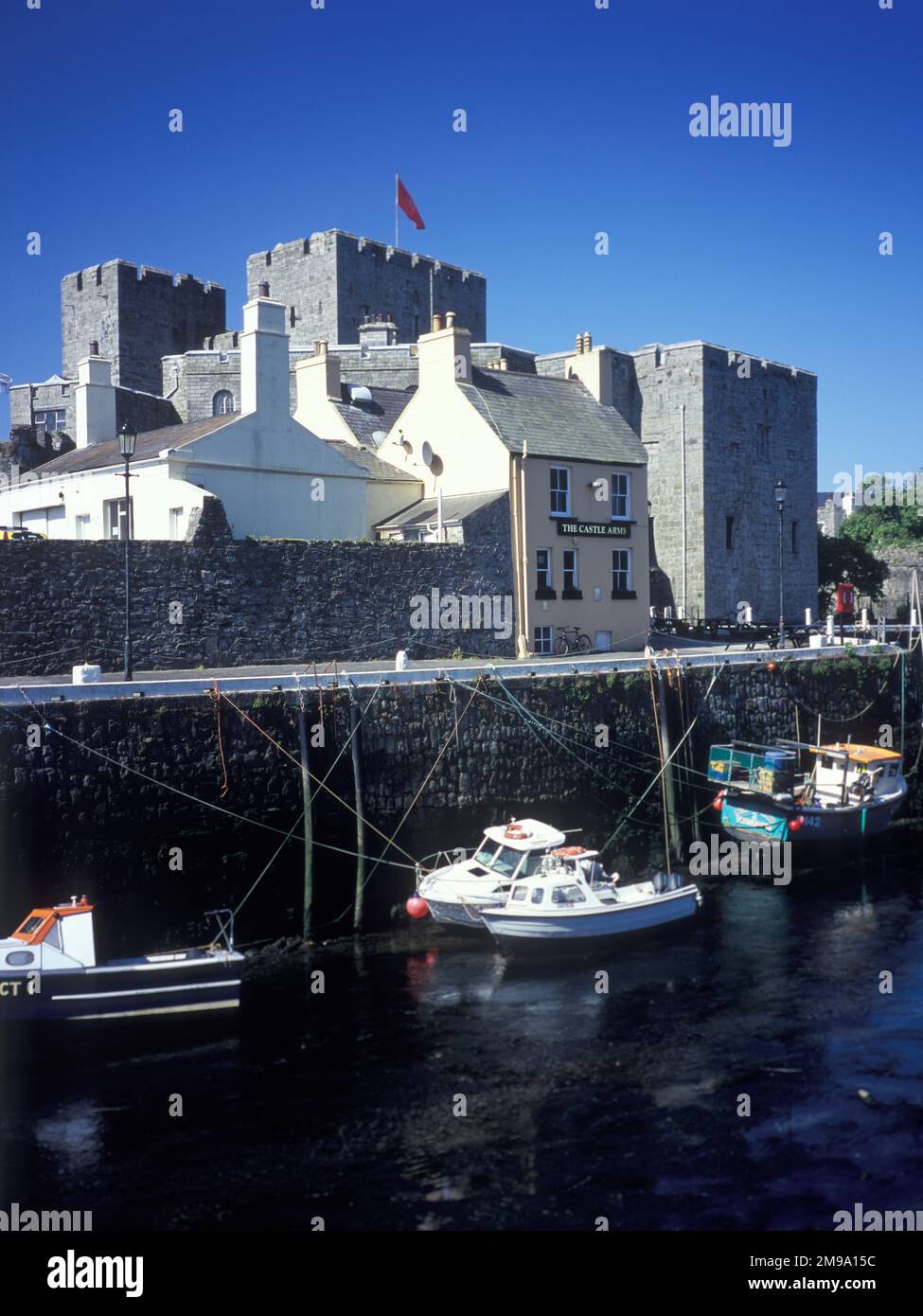 Isle of Man, Castletown, Castle Rushen and harbour Stock Photo - Alamy