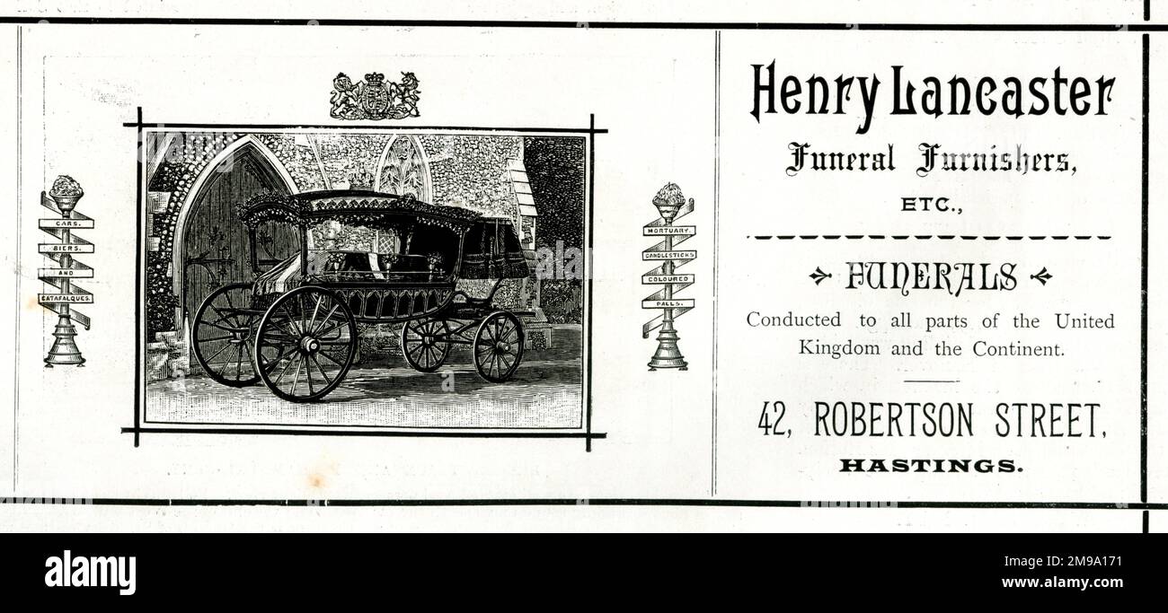 Funeral Hearse advert for Henry Lancaster, Hastings - Parsons' Hastings ...