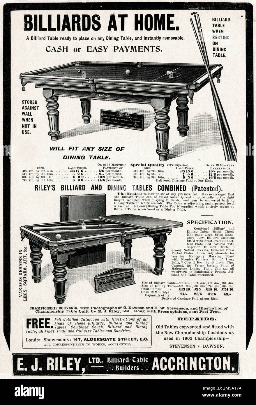 Billiard table dining table hi-res stock photography and images - Alamy