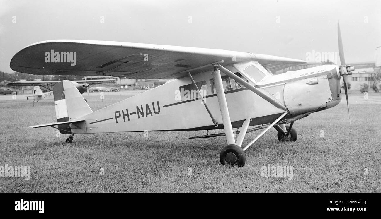 Koolhoven F.K.43 PH-NAU at Gatwick airport in 1948 Stock Photo - Alamy