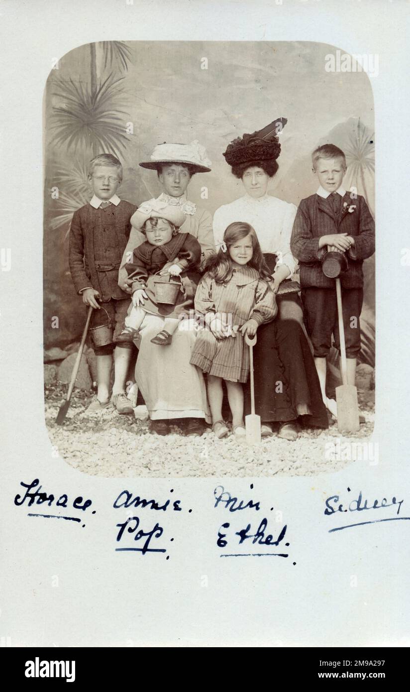 Family group - Studio portrait at the seaside for two sisters and their ...