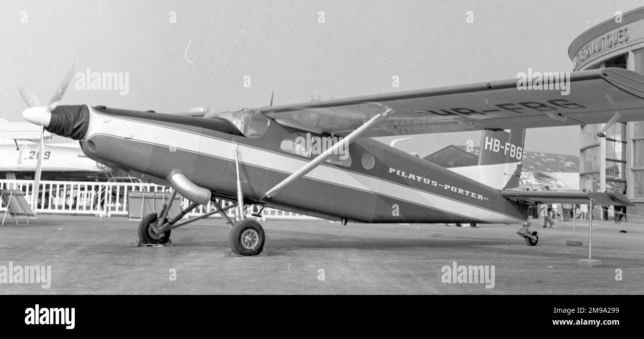 Pilatus PC-6-A Turbo-Porter HB-FBG at a Paris Air Show ca 1964. The ...
